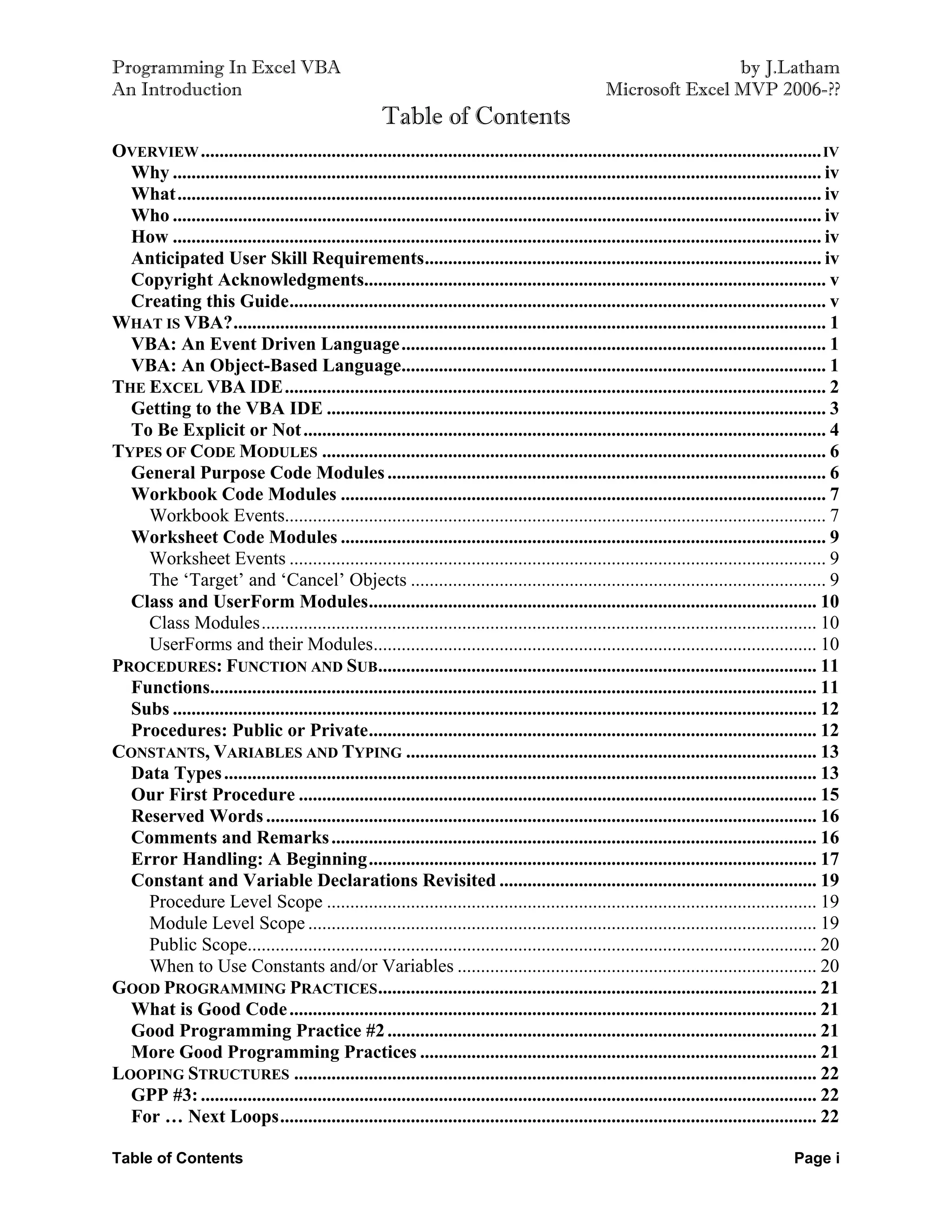Programming Inexcelvba Anintroduction Pdf 