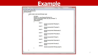 Programming in java - Concepts- Operators- Control statements ...