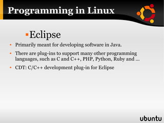 Programming In Linux Presentation | ODP
