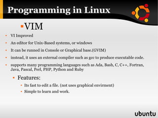 Programming In Linux Presentation | ODP