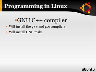 Programming In Linux Presentation | ODP