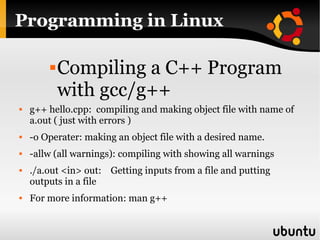 Programming In Linux Presentation | ODP