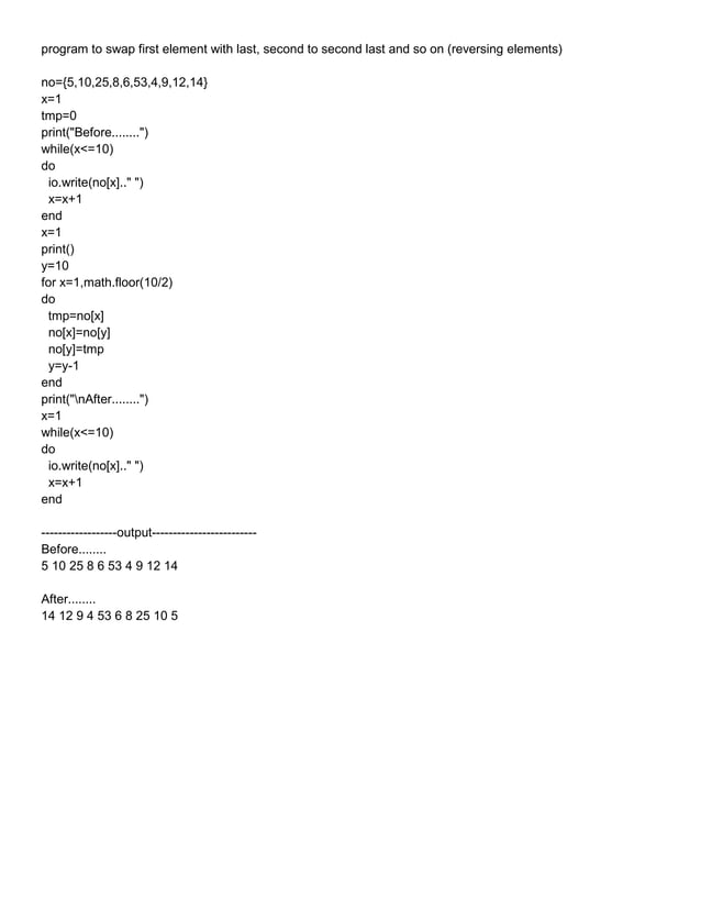 Programming In Lua String And Array Pdf