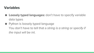 Programming in python | PPT