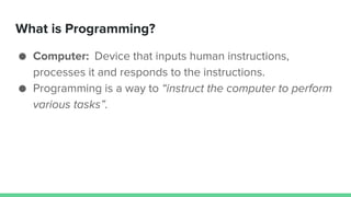 Programming in python | PPT