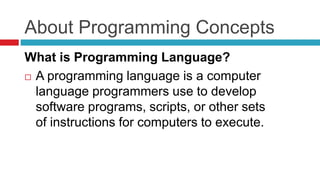 Programming introduction | PPT