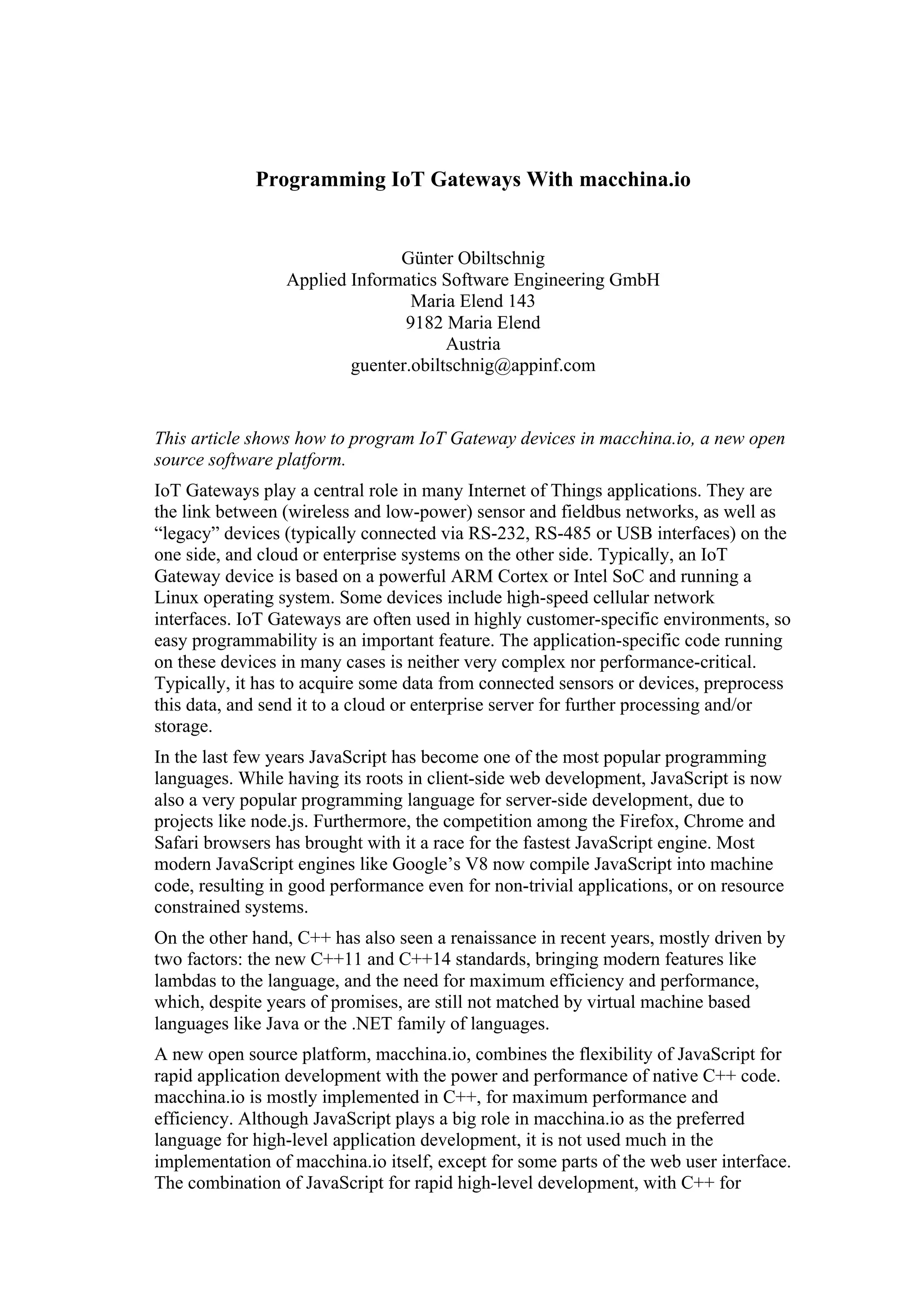 Programming IoT Gateways with macchina.io