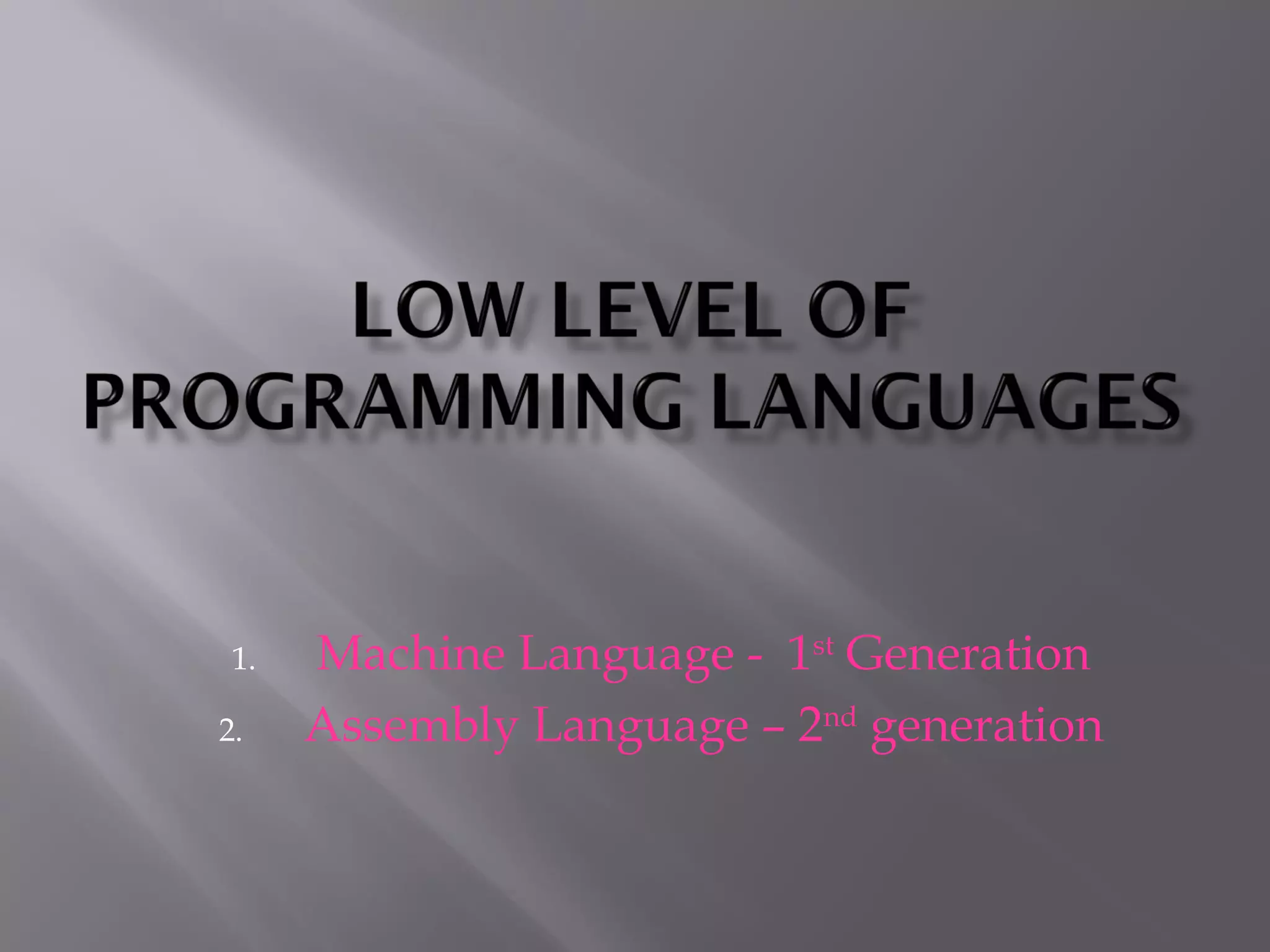 Programming language | PPT | Programming Languages | Computing
