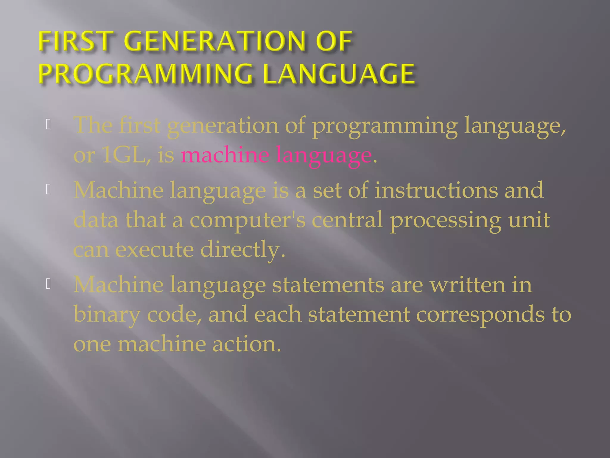 Programming language | PPT | Programming Languages | Computing