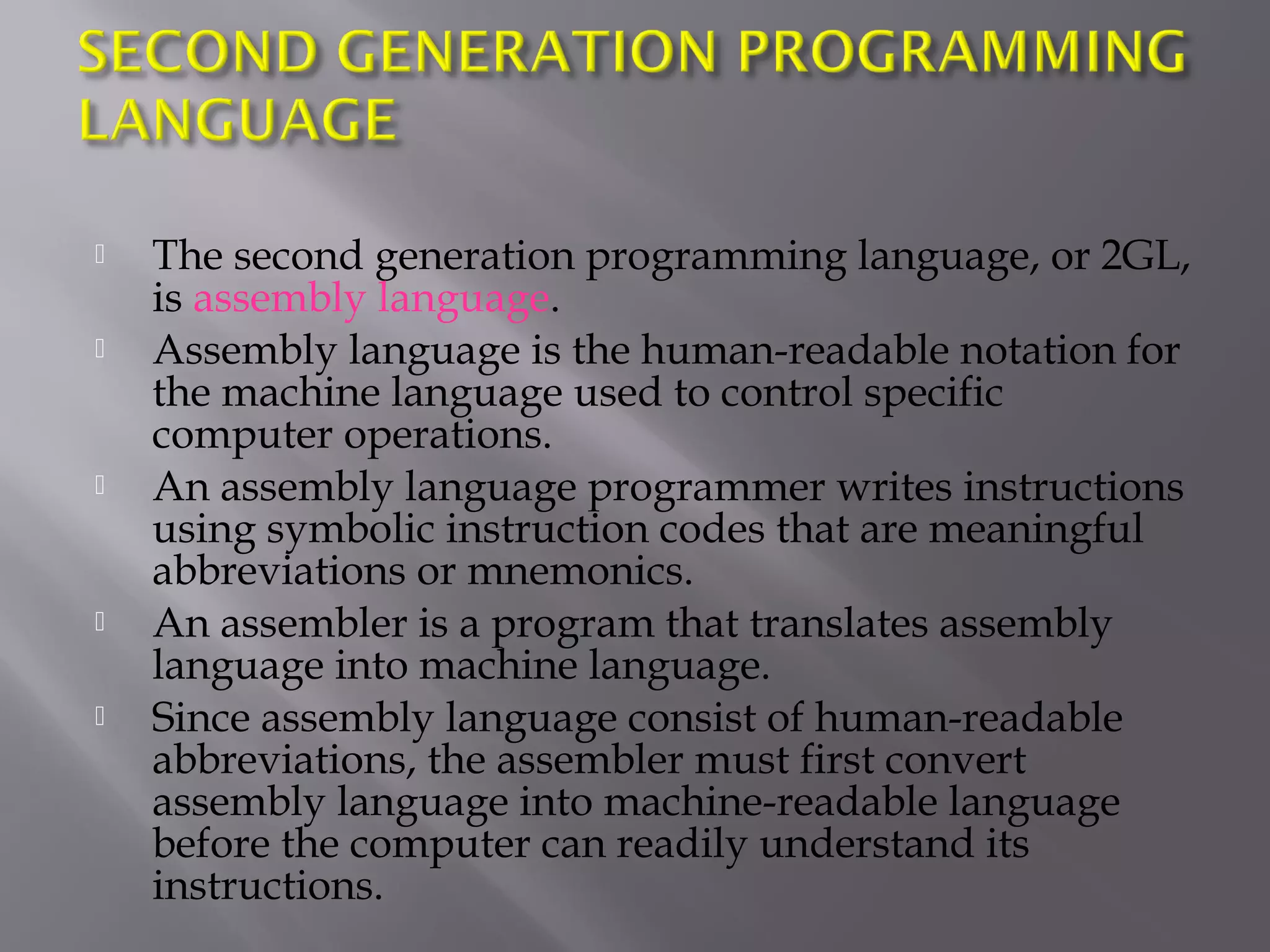 Programming language | PPT | Programming Languages | Computing