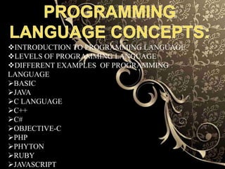 Programming language (JGMNHS) | PPT