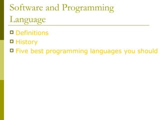 Programming language | PPT
