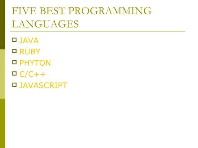 Programming language | PPT