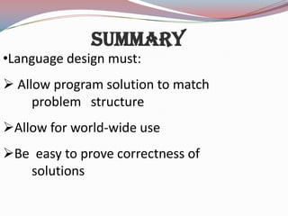 Programming language design and implemenation | PPT