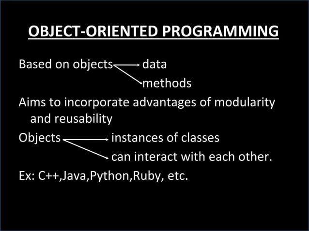 Programming language paradigms | PPTX | Programming Languages | Computing