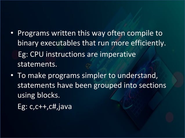 Programming language paradigms | PPTX | Programming Languages | Computing