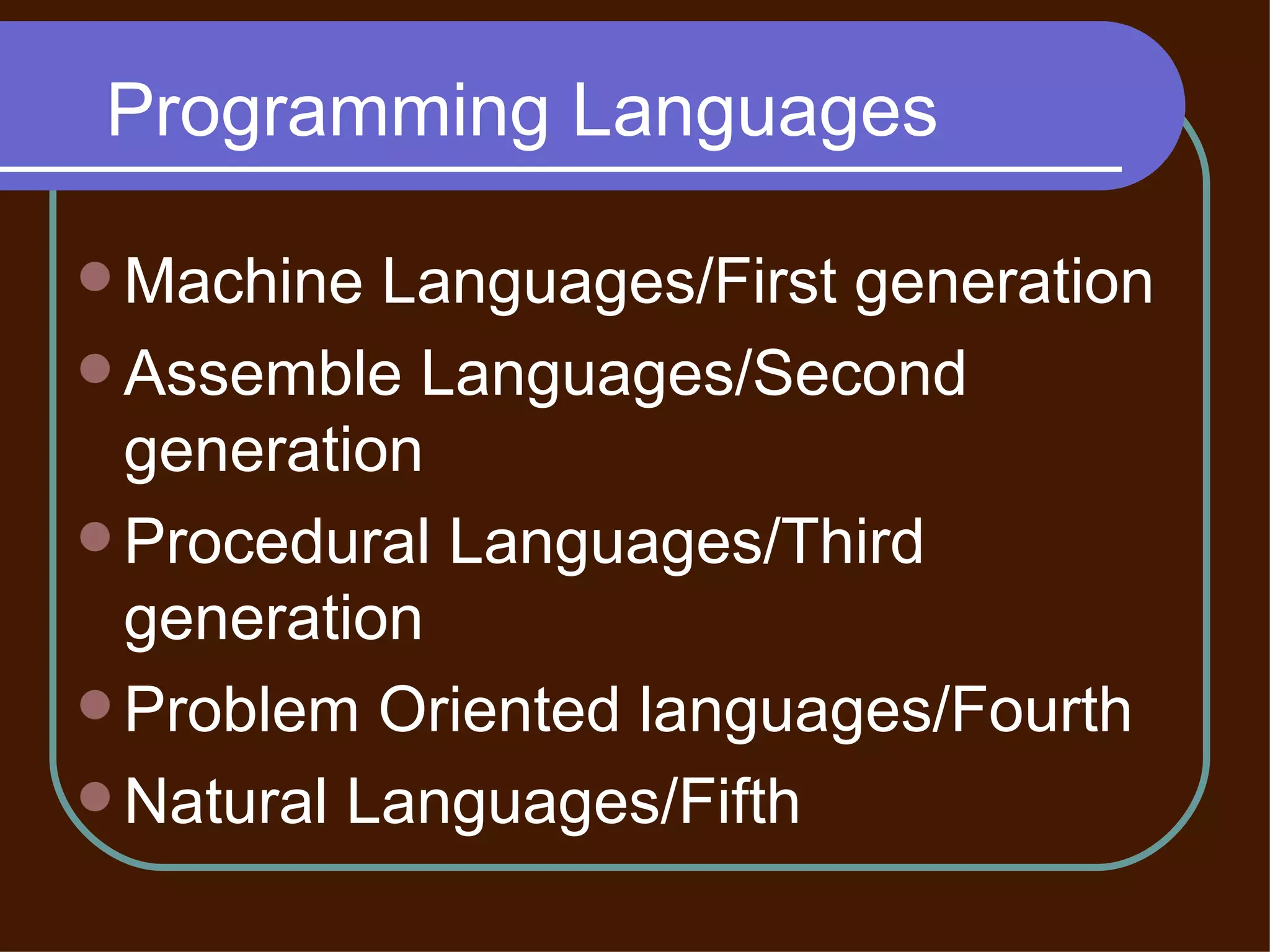 Programming languages | PPT