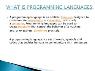 Programming languages | PPTX