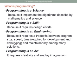 Introduction to Programming Languages | PPTX