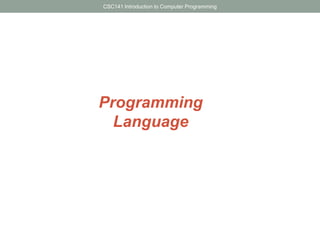 Introduction to Programming Languages | PPT