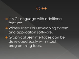 Programming languages | PPTX | Programming Languages | Computing