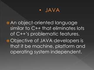 Programming languages | PPTX | Programming Languages | Computing