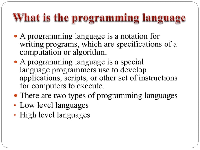 Programming languages | PPSX
