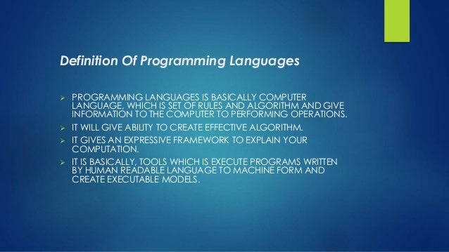 Programming languages