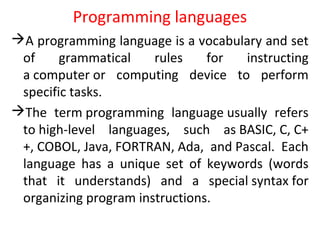 Programming languages | PPT