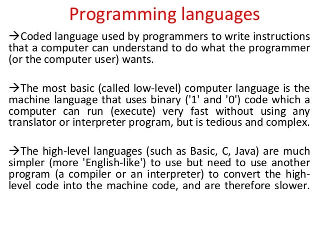 Programming languages