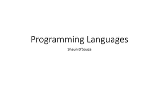 Programming languages | PPT