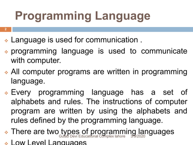 Programming languages | PPT