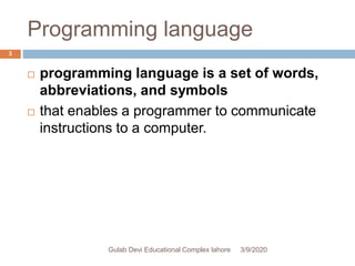 Programming languages | PPT