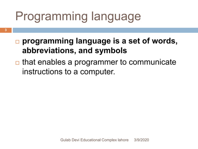 Programming languages | PPT