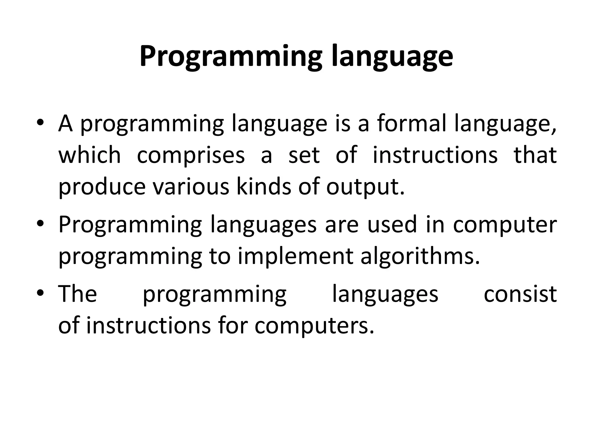 Programming Languages Ppt