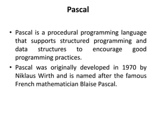 Programming languages | PPT