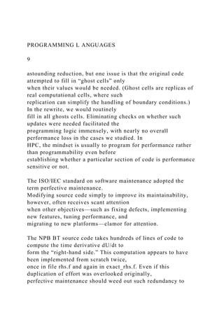 PROGRAMMING L ANGUAGES1The Ideal HPC Programming Langu.docx