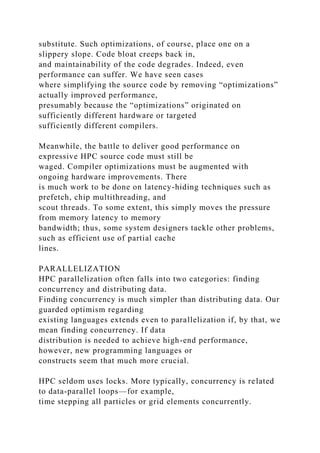 PROGRAMMING L ANGUAGES1The Ideal HPC Programming Langu.docx