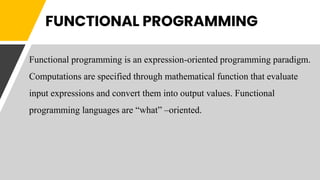 Programming languages and paradigms | PPTX