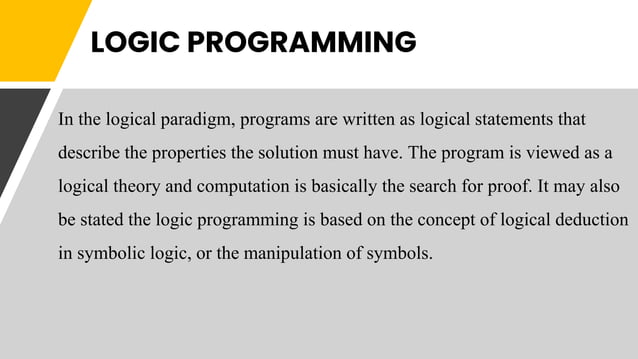 Programming languages and paradigms | PPT Programming languages and paradigms | PPT