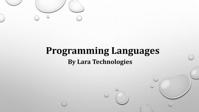 Programming languages at lara technologies | PPT