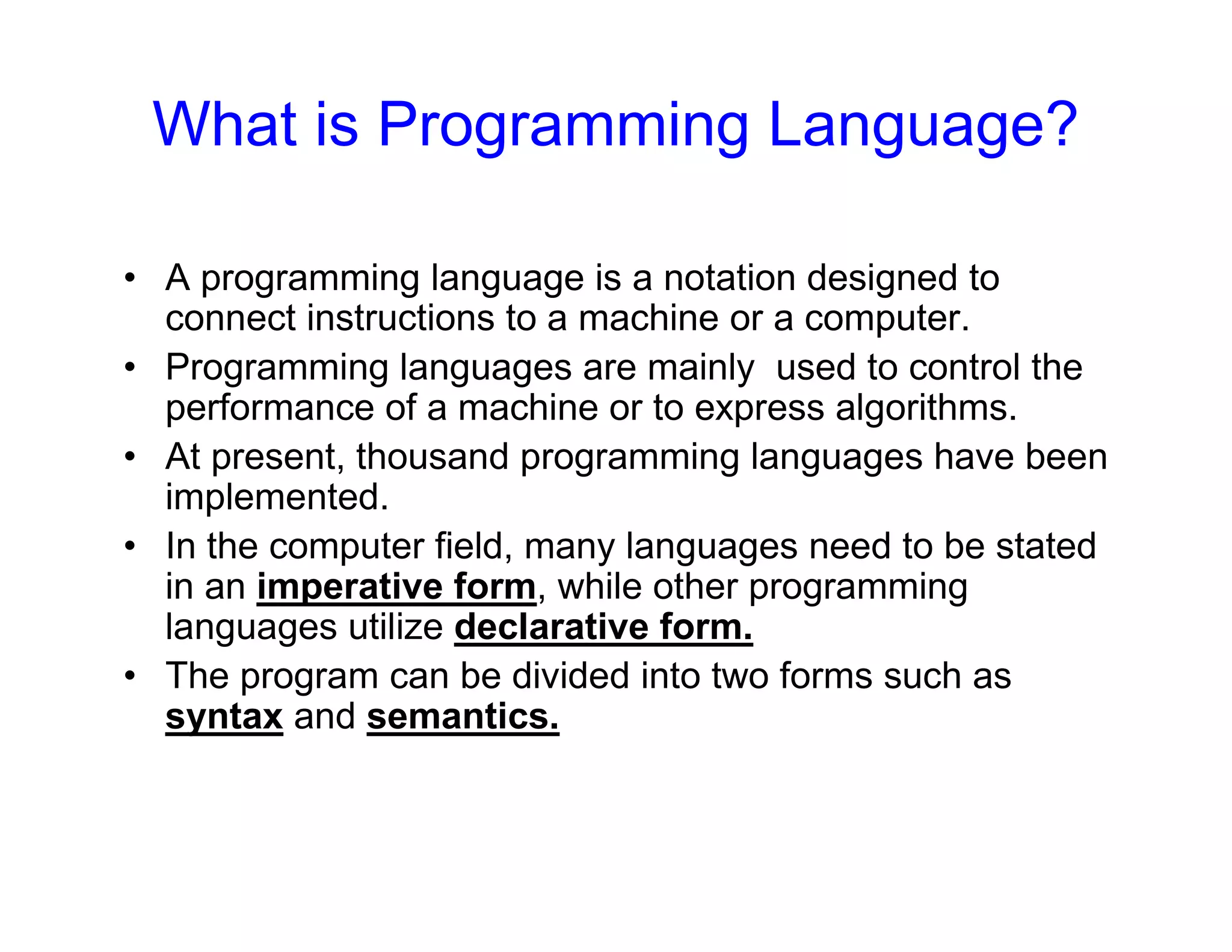 Programming Languages Categories / Programming Paradigm By: Prof. Lili Saghafi | PPT