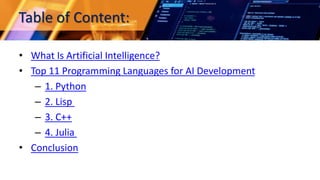 Programming languages for AI Development.pptx