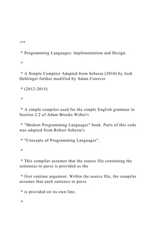 Programming Languages Implementation and Design. .docx