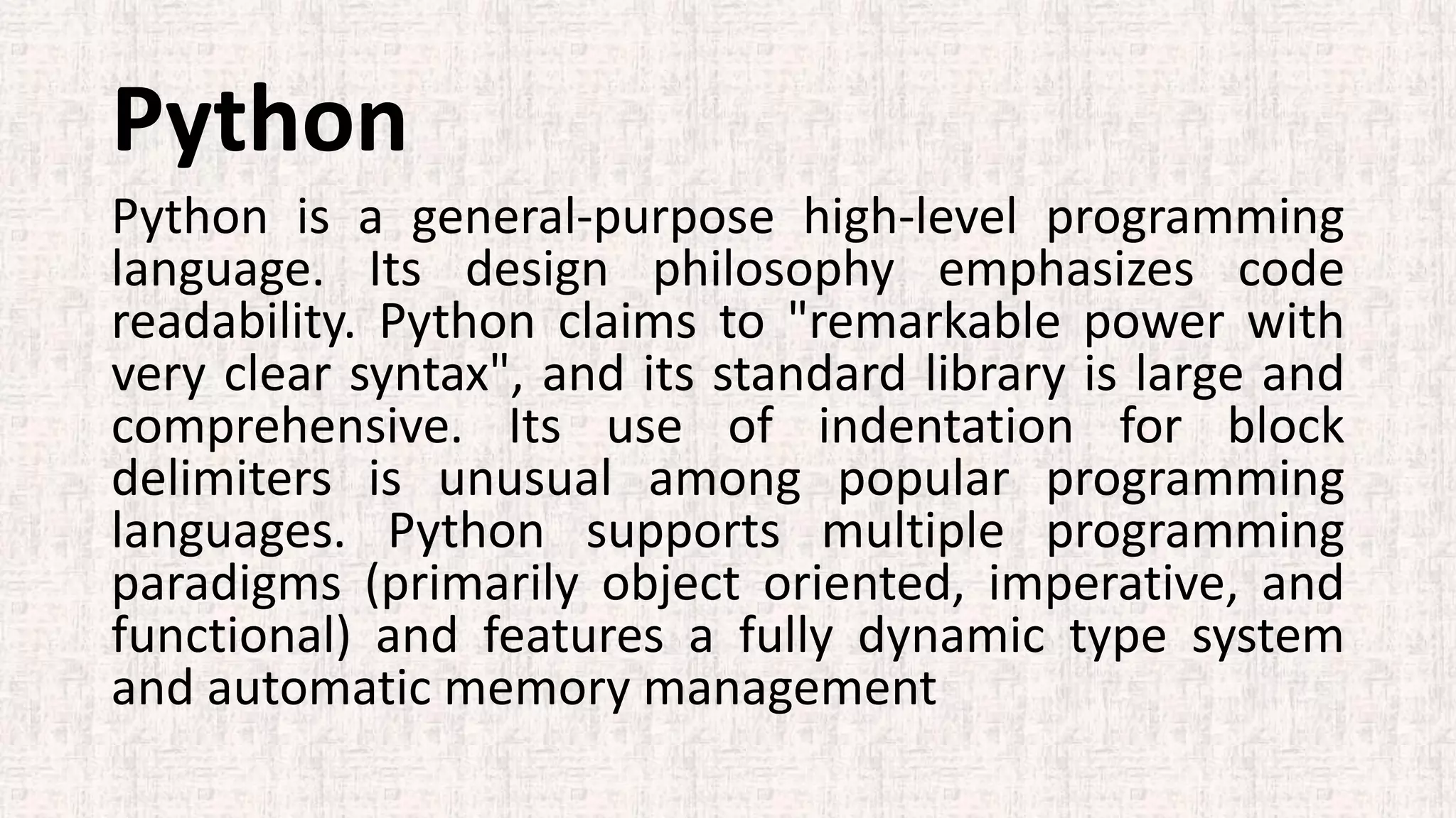 Programming languages in bioinformatics by dr. jayarama reddy | PDF