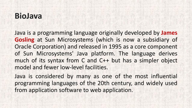 Programming languages in bioinformatics by dr. jayarama reddy | PDF