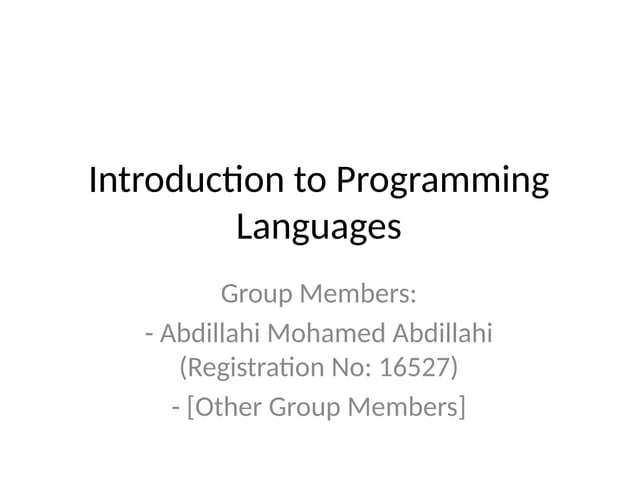Programming_Languages_Presentation.pptx. | PPT