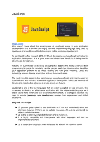 Programming languages used for ecommerce development | PDF | Web Design ...