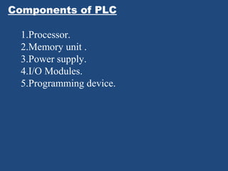 Programming logic controllers (plc) | PPT