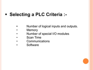 Programming logic controllers (plc) seminar | PPTX
